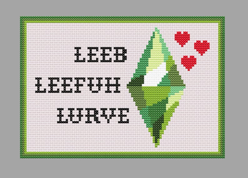 Funny Simlish Live Laugh Love Cross Stitch Pattern - Etsy