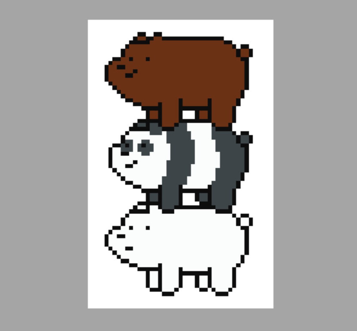 We Bare Bears - Bear Stack Cross Stitch Pattern - Etsy