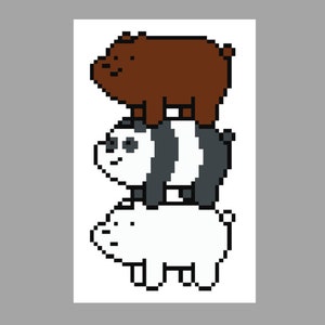 We Bare Bears - Bear Stack Cross Stitch Pattern - Etsy