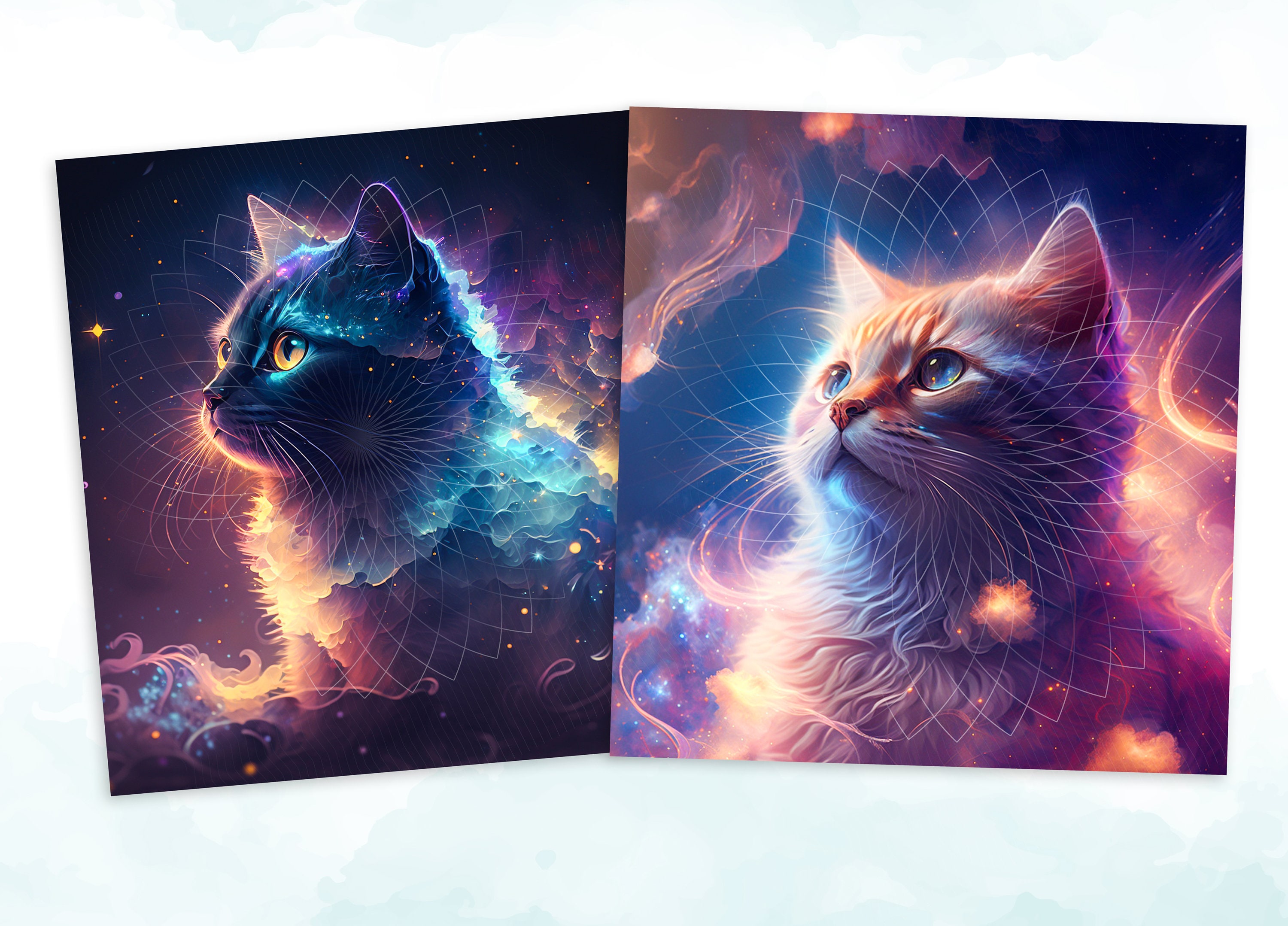 Space Cats Animals in Space Galaxy Cosmic Cute Cat Digital Art Fantasy ...
