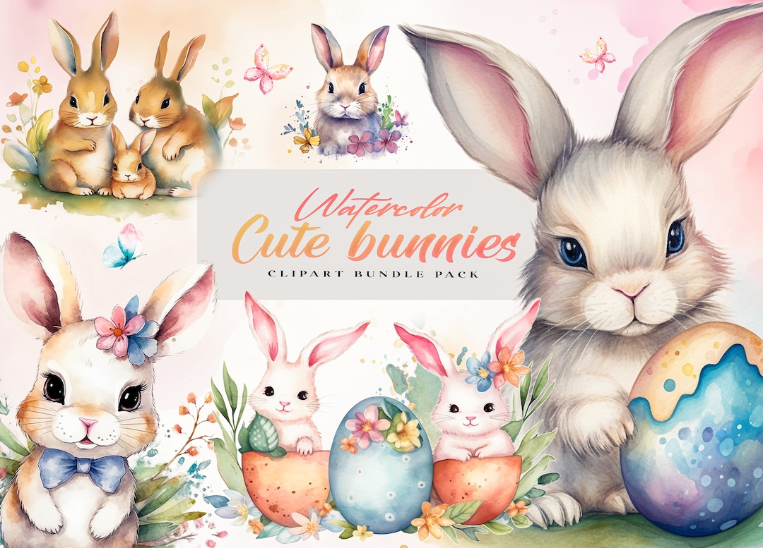 Cute Little Bunny Clipart Bunnies Bunny Adorable Clipart - Etsy