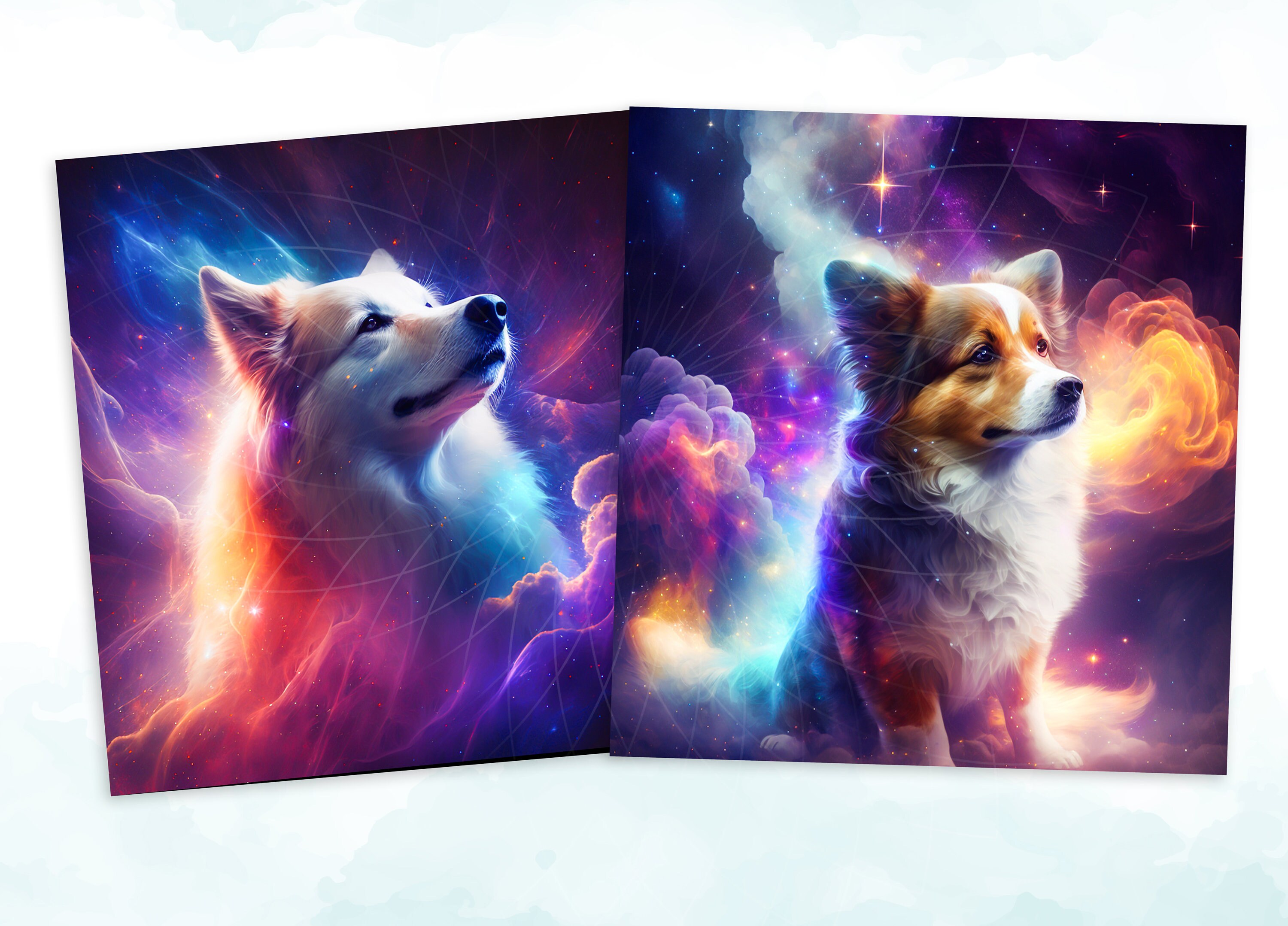 Space Dogs Animals in Space Galaxy Cosmic Cute Dog Digital Art Fantasy ...