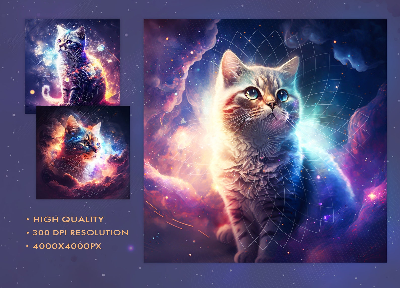 Space Cats Animals in Space Galaxy Cosmic Cute Cat Digital Art Fantasy ...