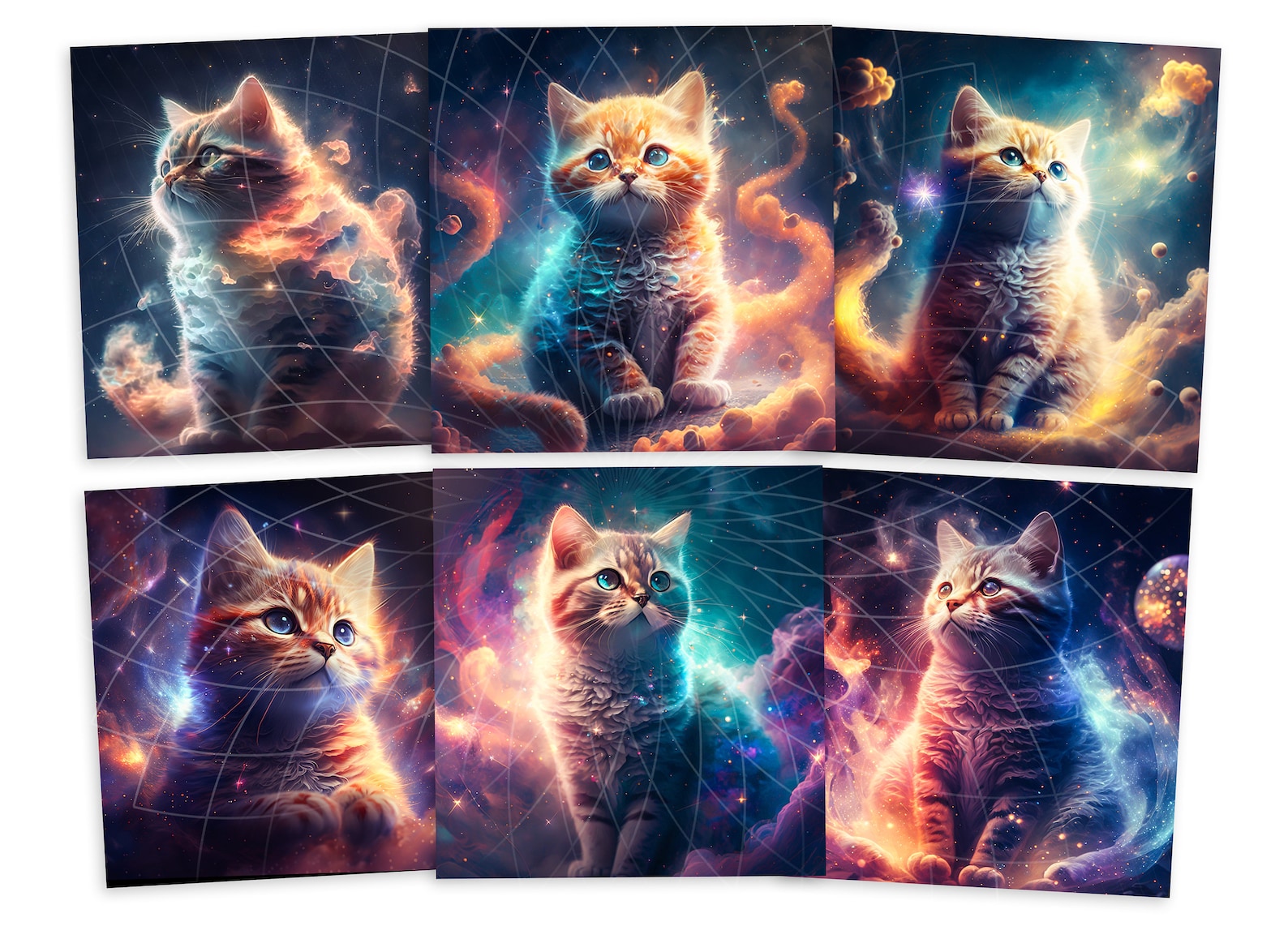 Space Cats Animals in Space Galaxy Cosmic Cute Cat Digital Art Fantasy ...