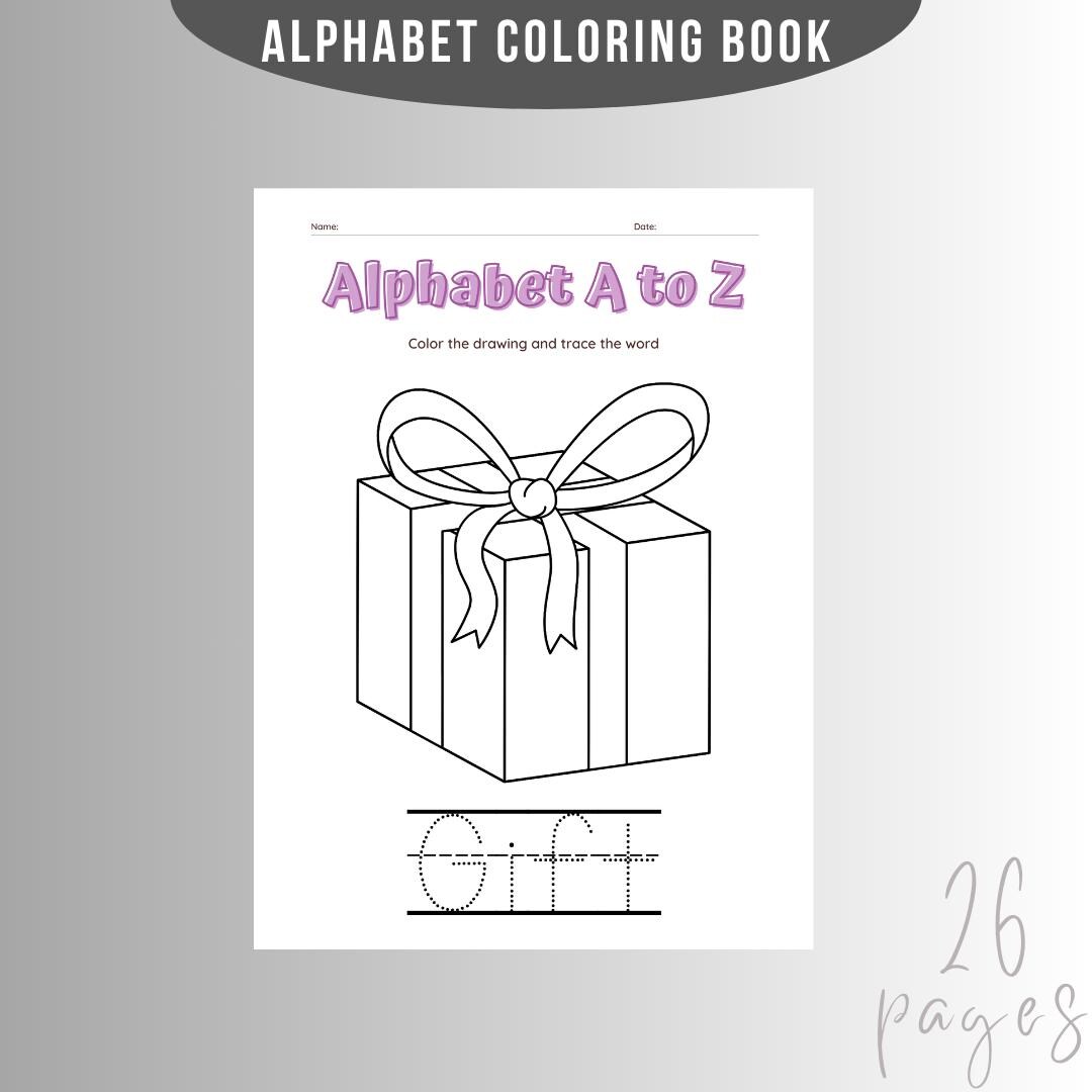 Alphabet A to Z Coloring Book Printable Tracing and Coloring Pages for ...