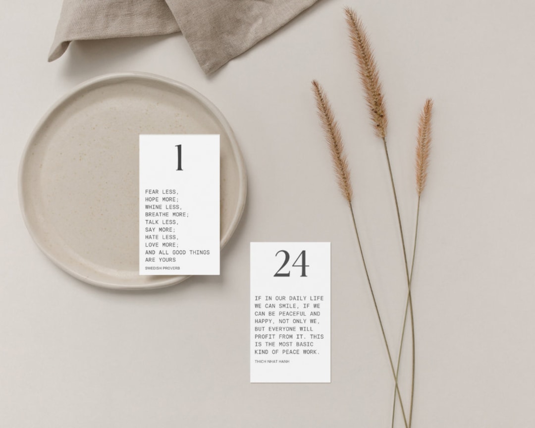 Meaningful Quotes Advent Calendar - Instant Download - Etsy