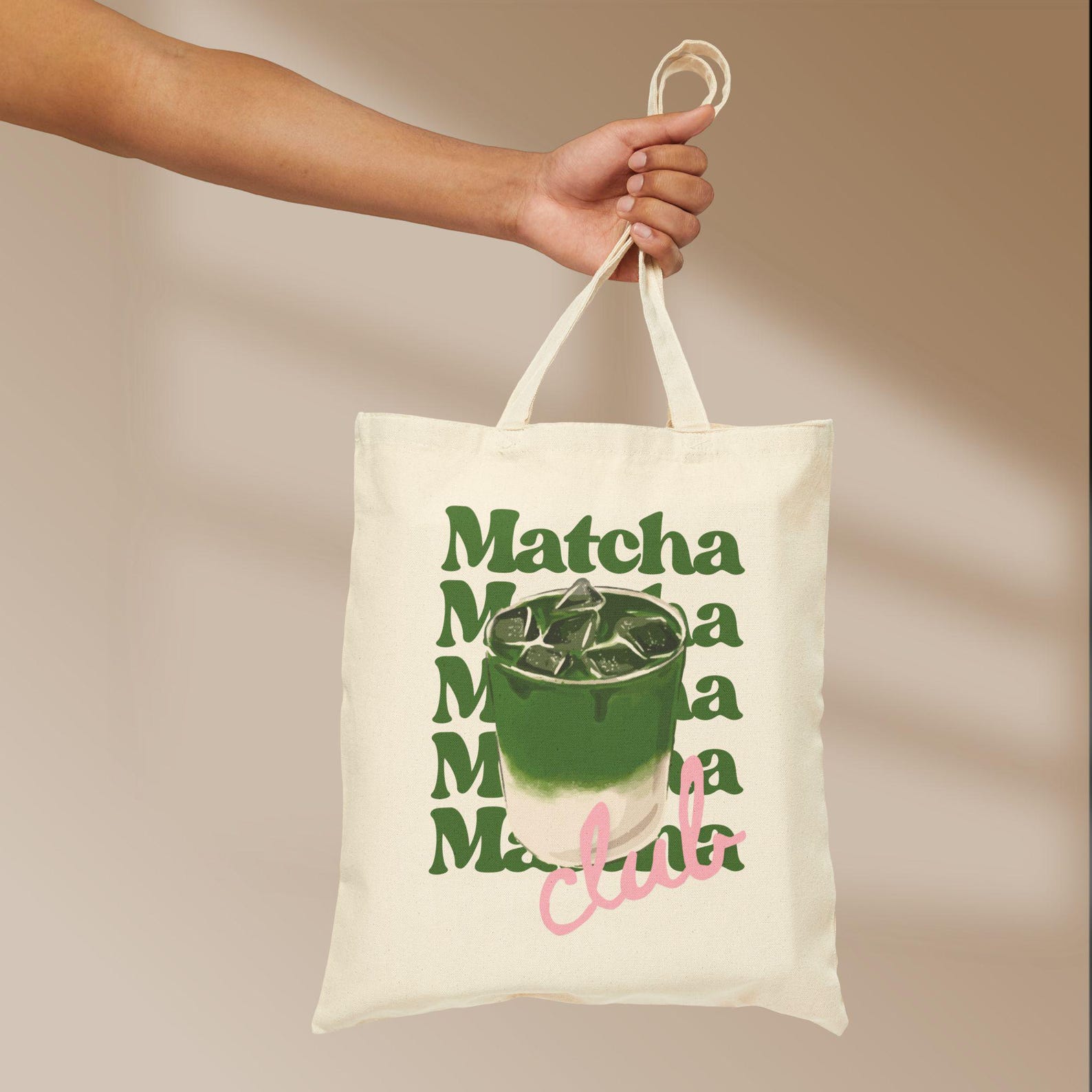 Matcha Lover Tote Bag, Cotton Canvas Tote Bag, Snack Bag, Gift for Her ...