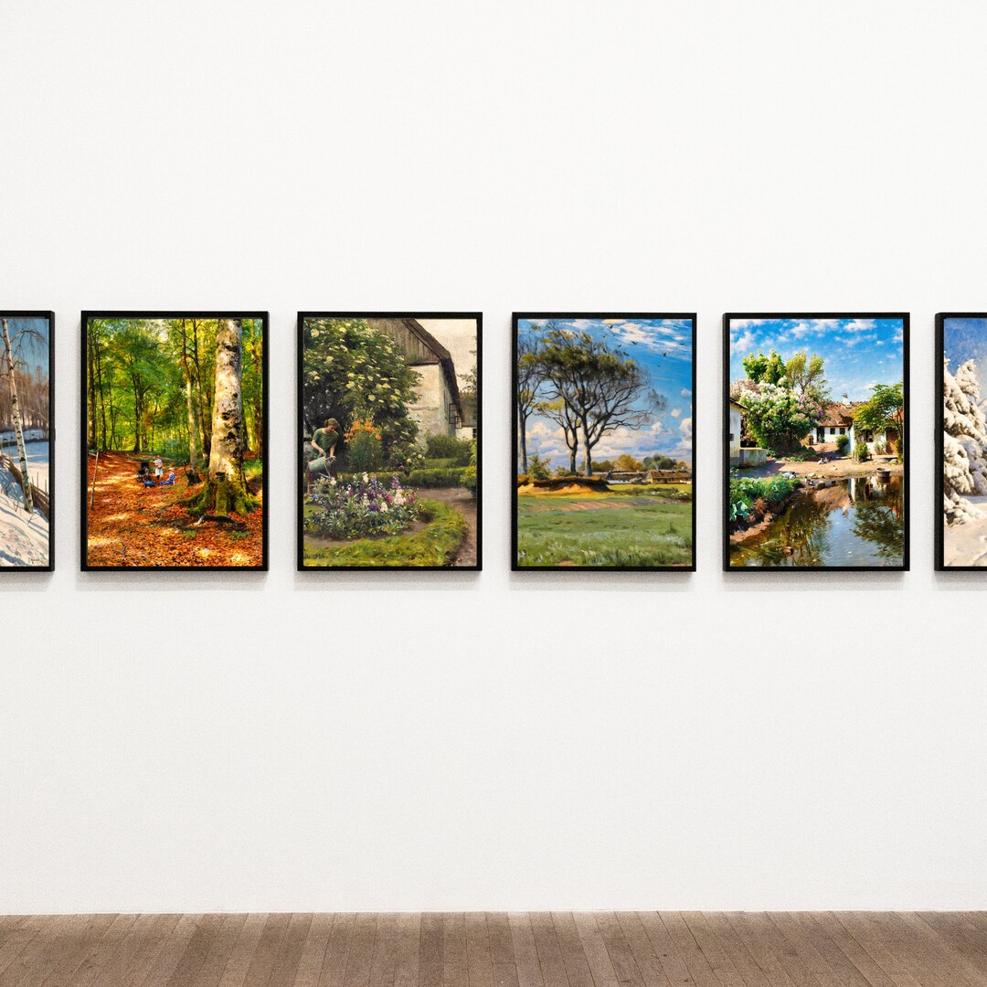 Set of 10 Vintage Gallery Wall Country Landscape Art Print Ready ...