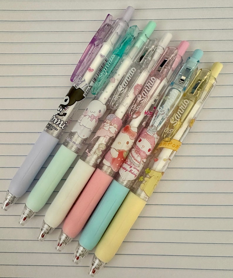 Kawaii Sanrio Character Pens 0.5MM Black Pens 6 - Etsy