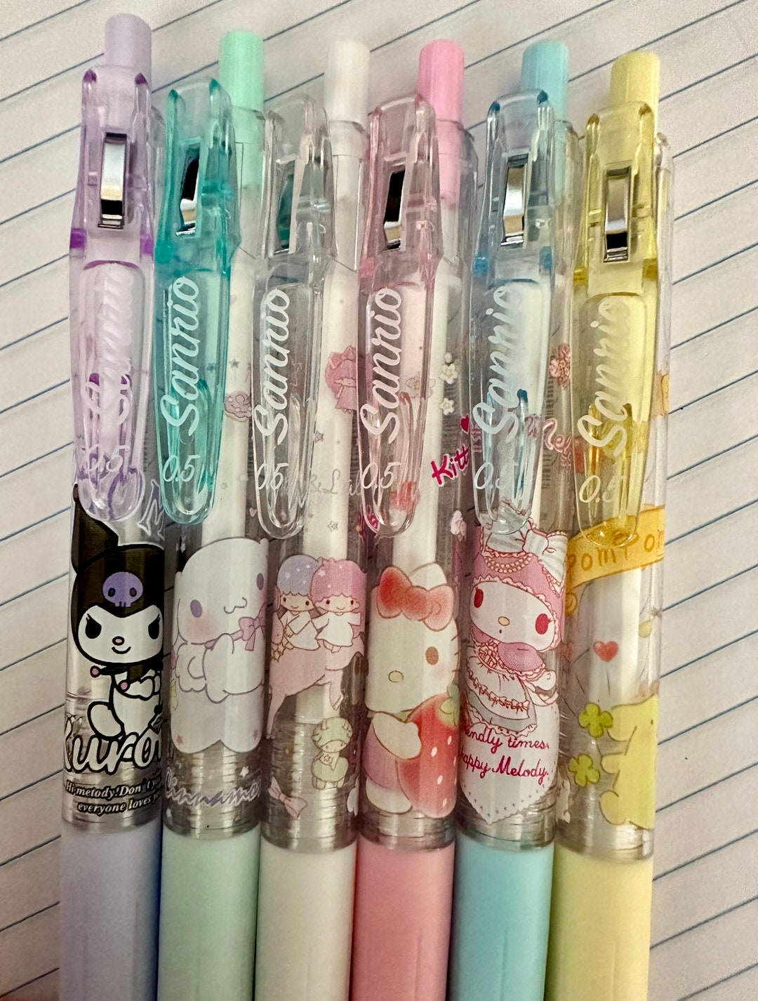 Kawaii Sanrio Character Pens 0.5MM Black Pens 6 - Etsy
