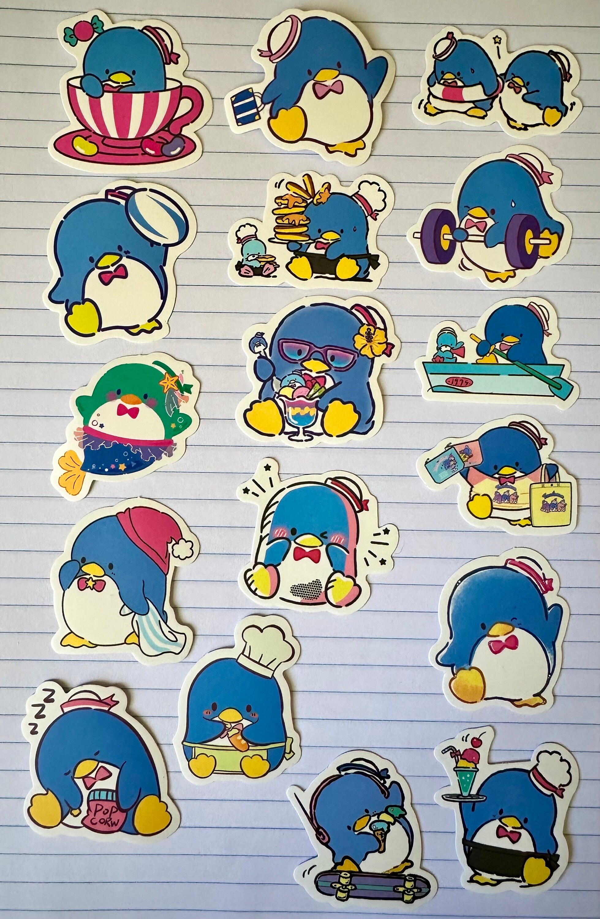 22 Pieces Kawaii Tuxedo Sam Stickers | Waterproof - Etsy