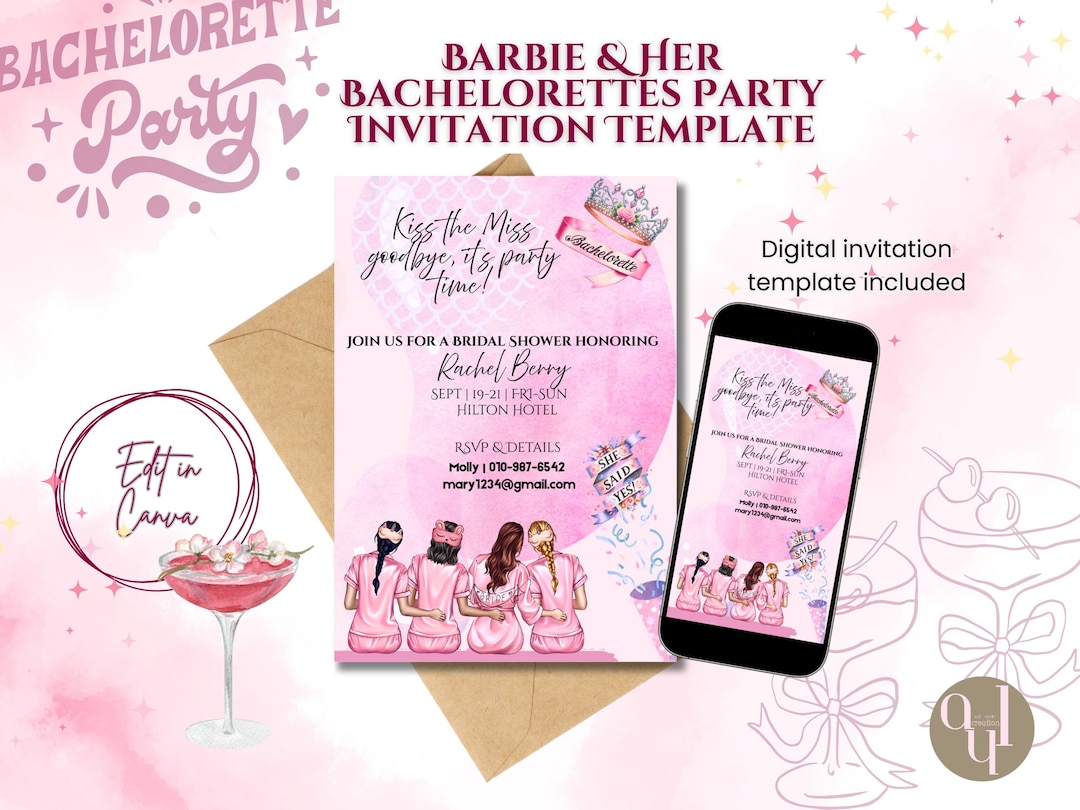 Come on Babe Let's Go Party Invitation, Pink Bachelorette Invite, Hens ...