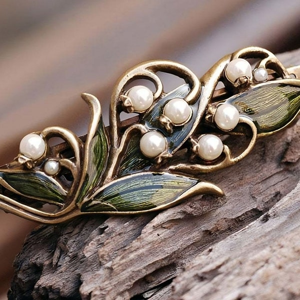 Pearl Barrette - Etsy