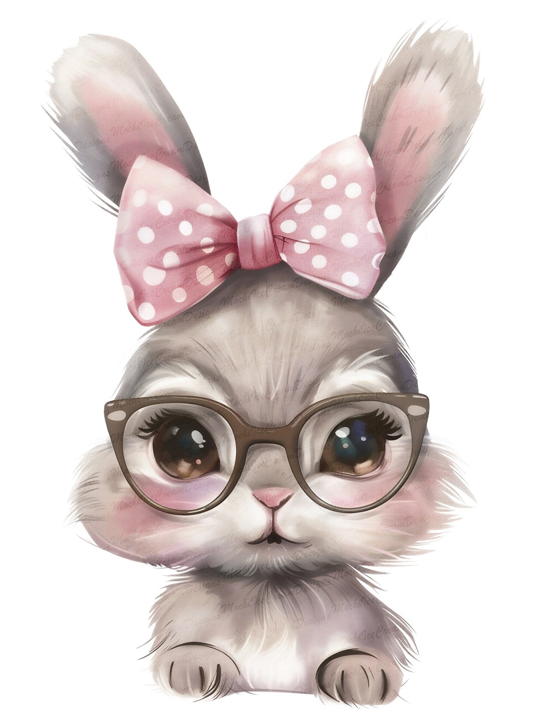 Glasses Bunny Design PNG, Bunny With Glasses PNG, Sublimation Designs ...