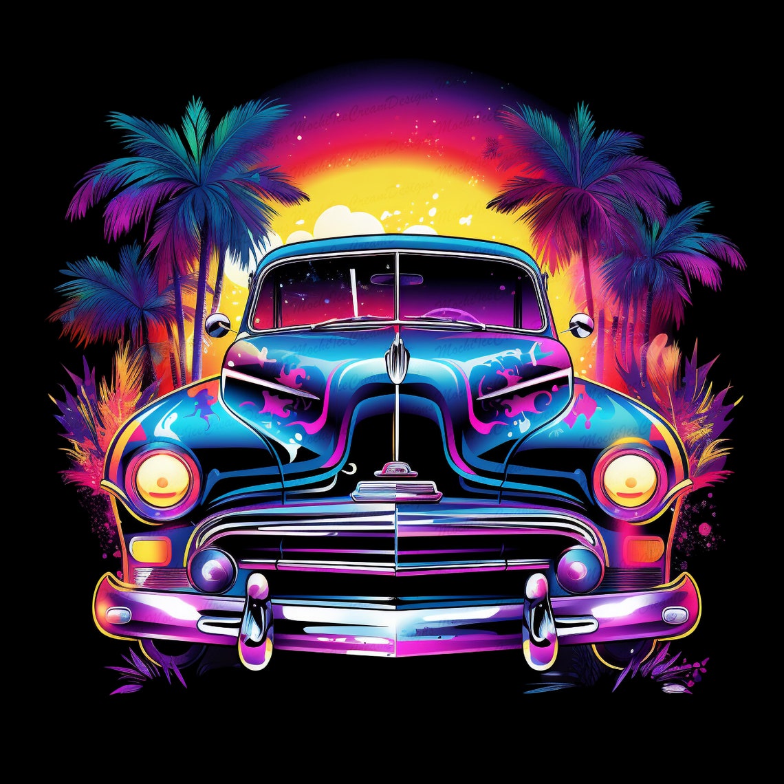 Retro Muscle Car PNG, Retro Muscle Car Clipart, Tshirt Png, Sublimation ...