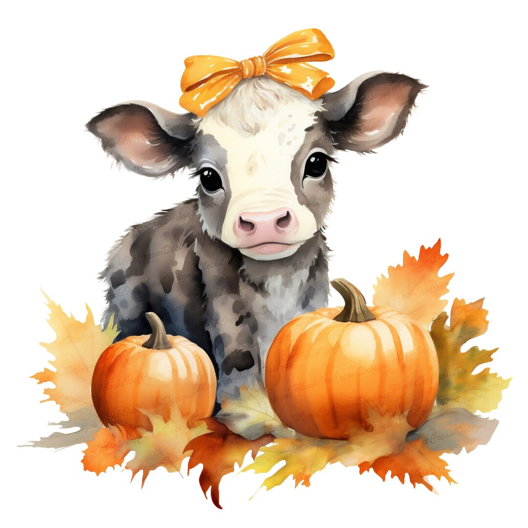 Happy Fall, Baby Cow, Fall Png, Digital Download, Hey Pumpkin Png ...