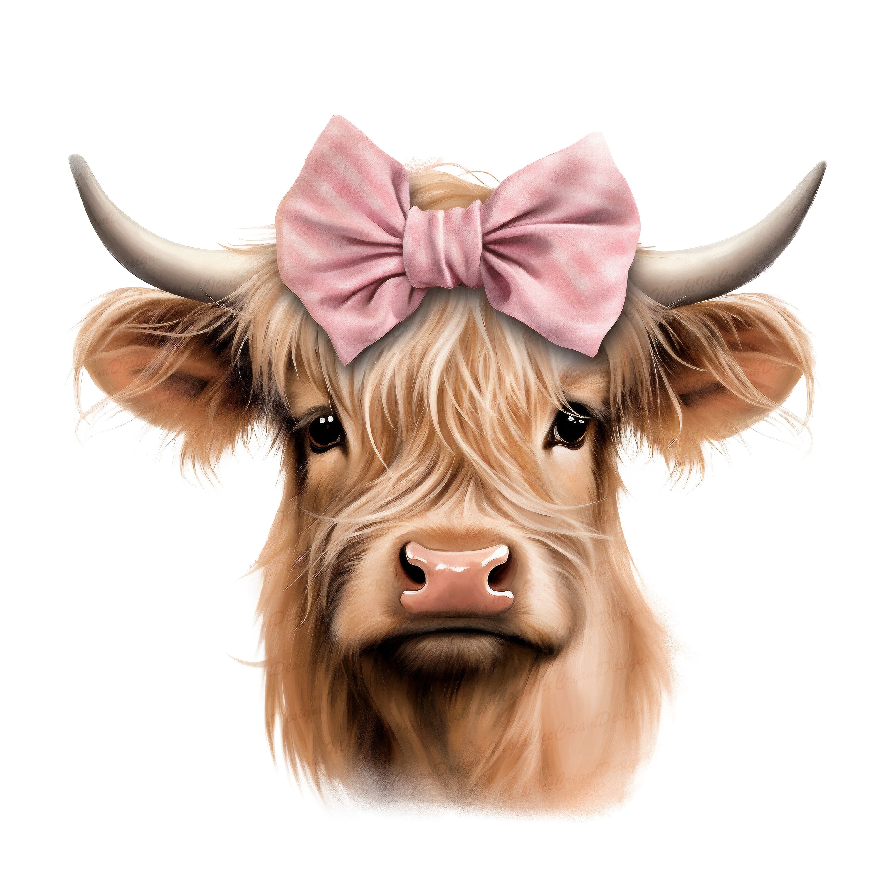 Highland Longhaired Cow PNG, Cute Cow Sublimation, Flowers PNG Graphic ...