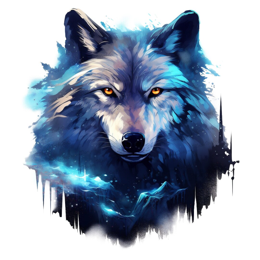 Wolf Png Sublimation Design Downloads, Wolf Png, Wolf Portrait Png ...