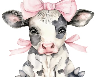 Highland Cow Png, Highland Cow Design, Pink Cow, Watercolor Clipart ...