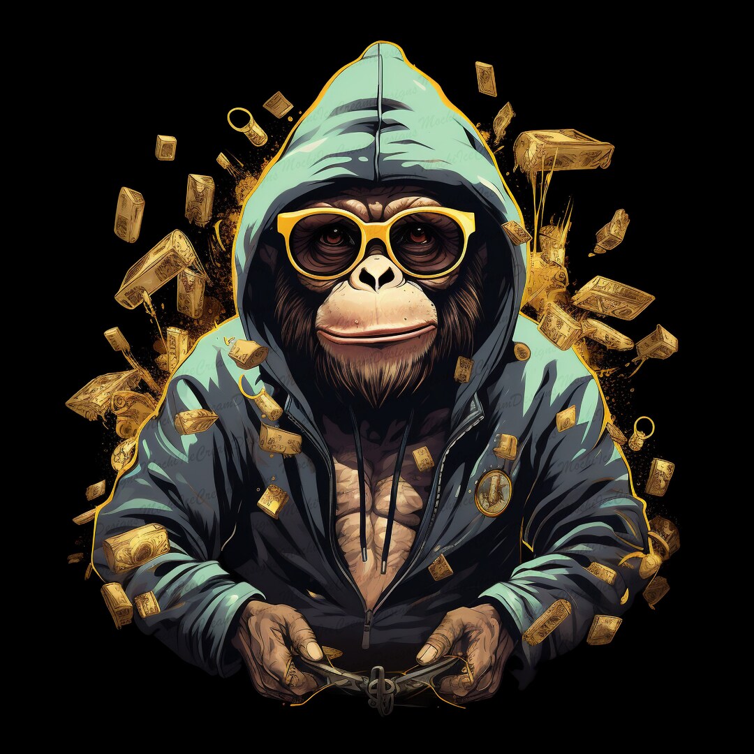 Hip Hop Monkey PNG Illustration, Graphic T-shirt Digital File ...