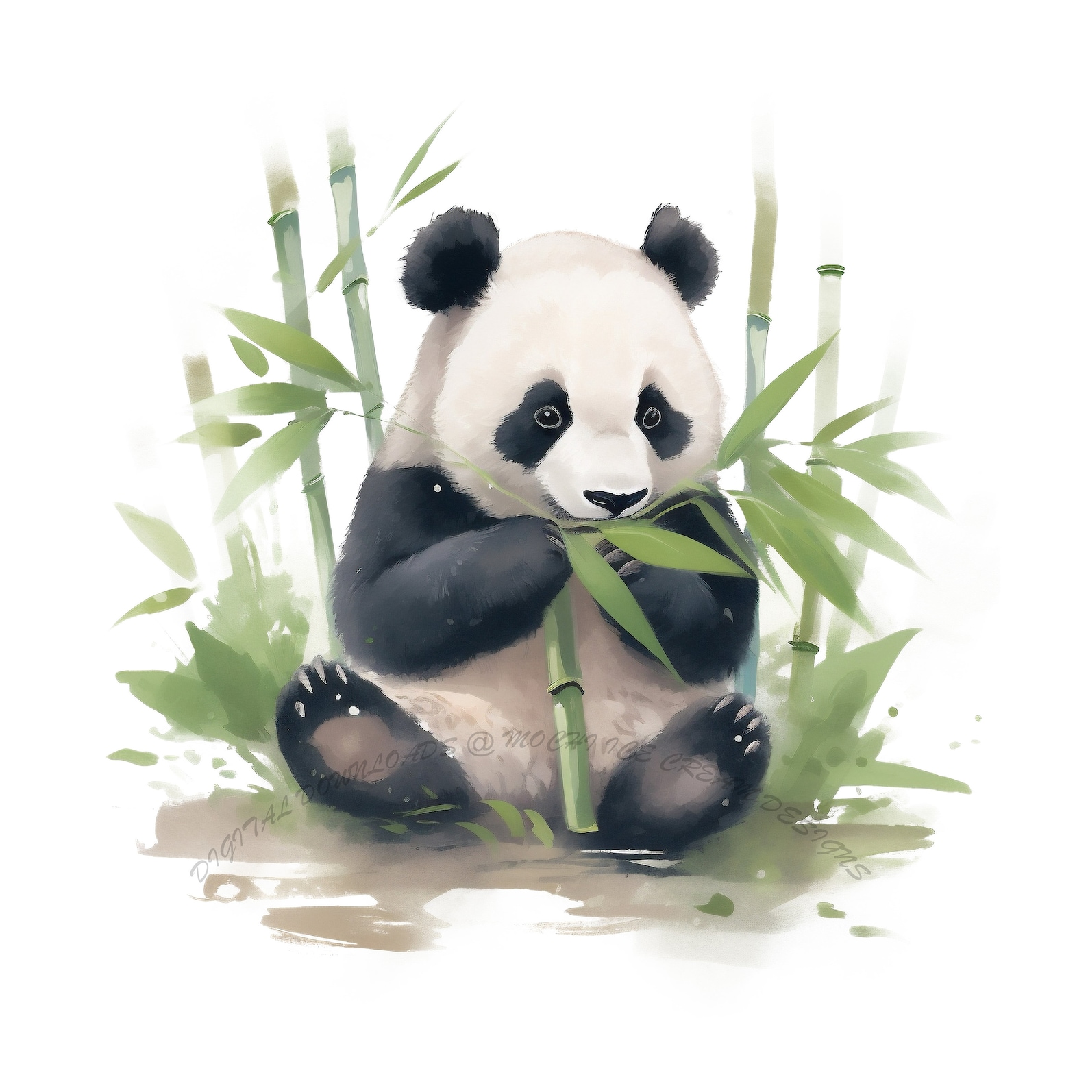Panda Bear Cute Panda Bear Clipart Forest Animals Giant - Etsy