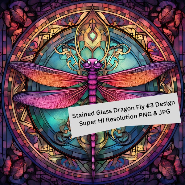 Stained Glass Dragon Fly - Etsy