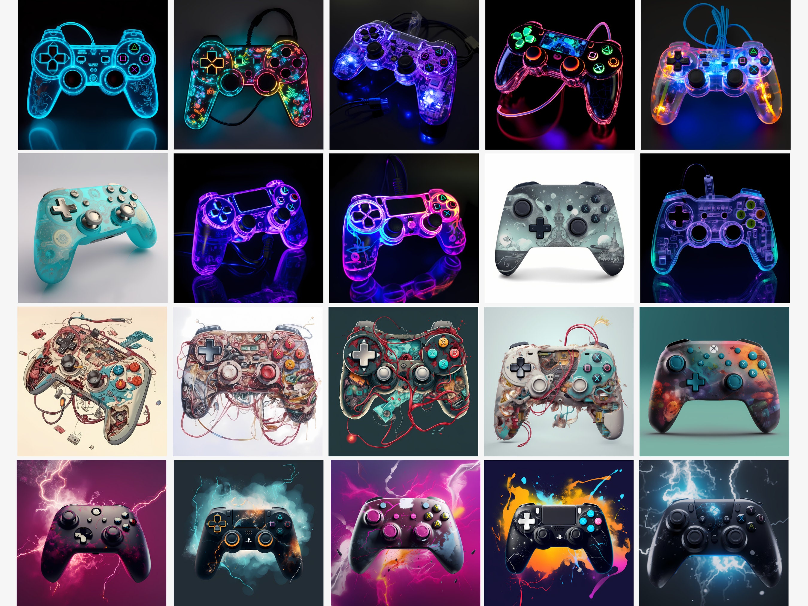 Set of 20 Cool Gaming Controller Wall Art #2 | Printable Video Game ...
