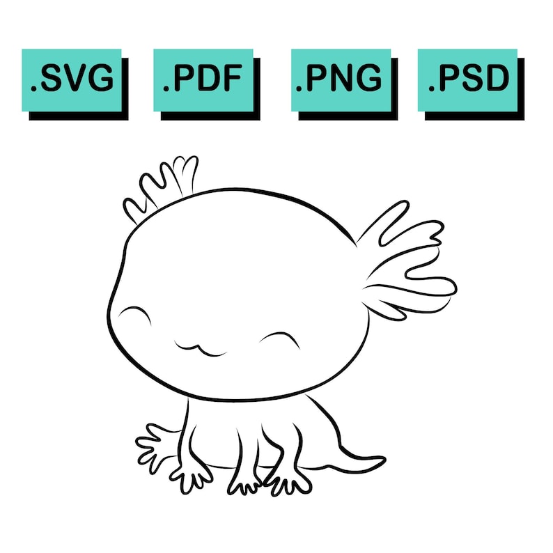 Axolotl Svg Illustration of Cute Axolotls for Nursery Decor - Etsy
