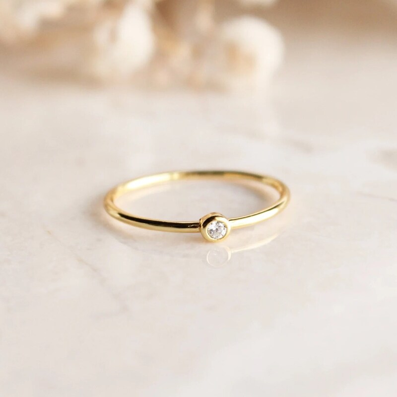Small Diamond Ring - Etsy