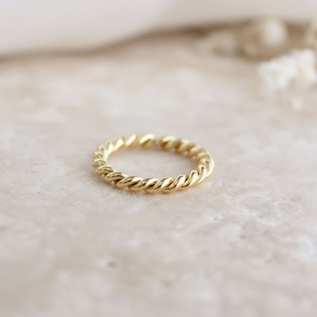 Twisted Gold Ring - Statement Thick Gold Ring, Stackable Gold Filled ...