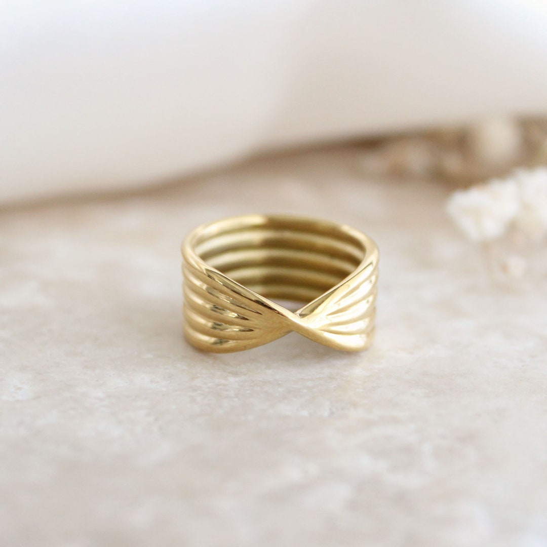 Catherine Ring Twisted Cigar Gold Ring Statement Wide Cigar Gold Ring ...
