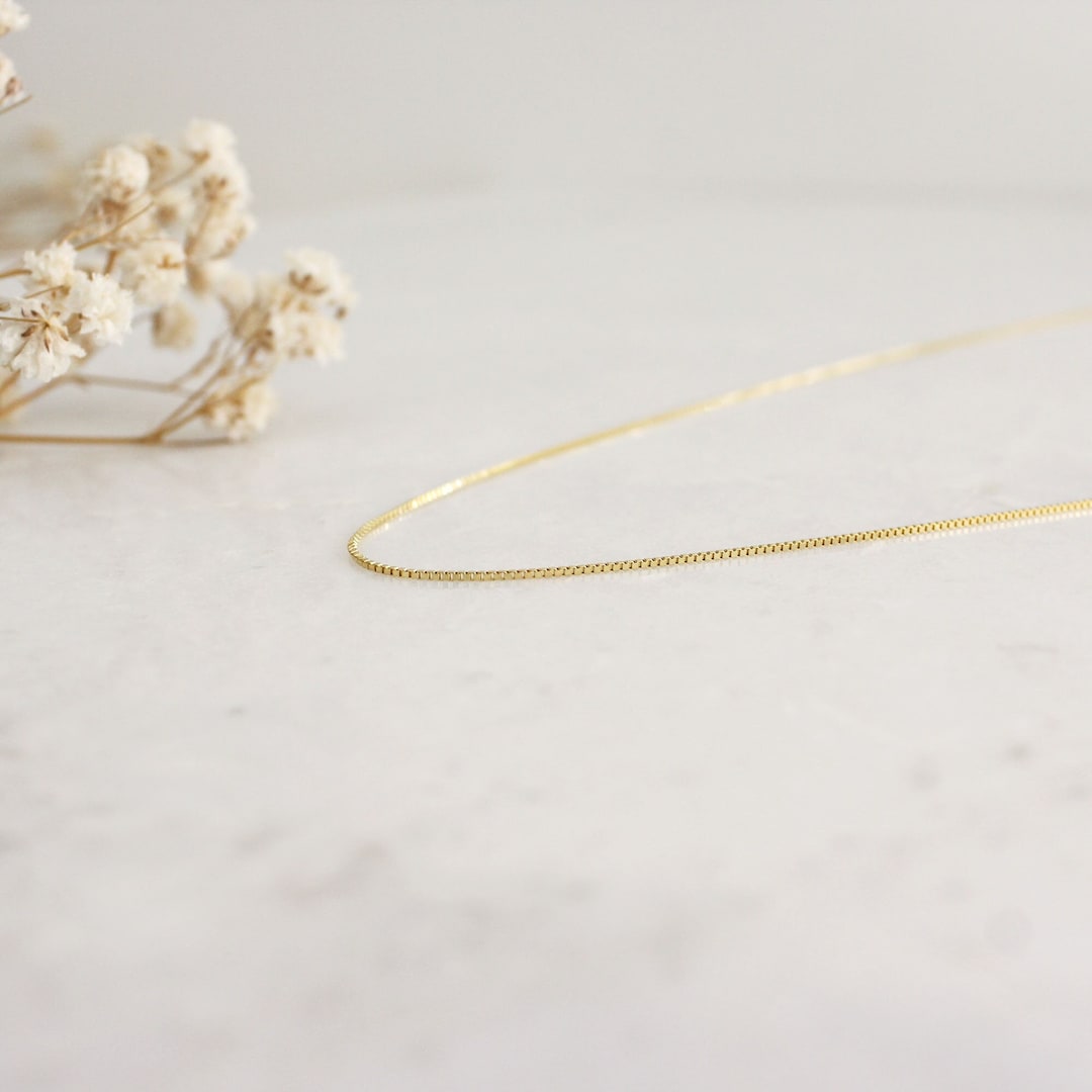 Thin Gold Chain Necklace - Simple S Chain Gold Necklace, Flat Gold ...