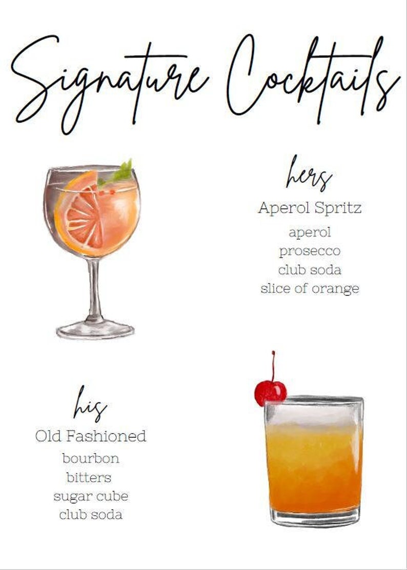 Signature Cocktail Sign - Etsy