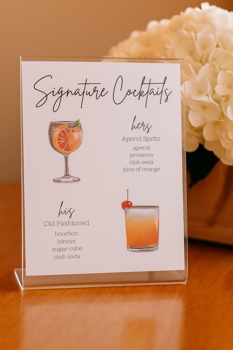 Signature Cocktail Sign - Etsy
