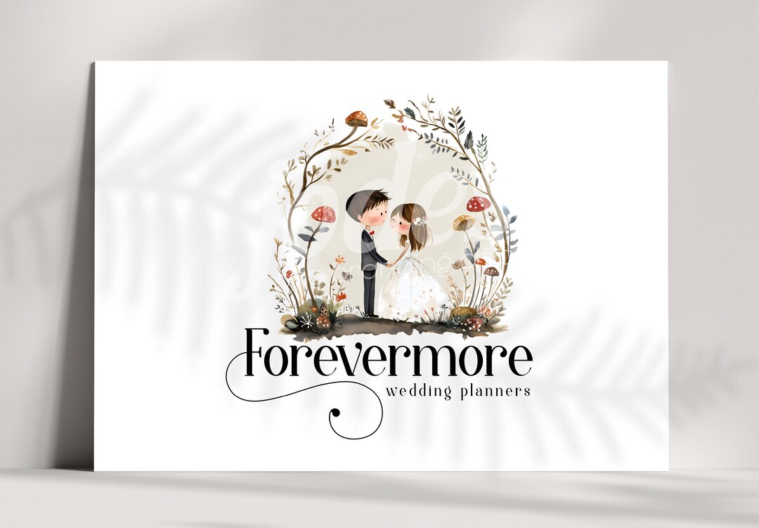 Wedding Logo, Whimsical Logo, Bride Logo, Woodland Logo, Events Logo ...