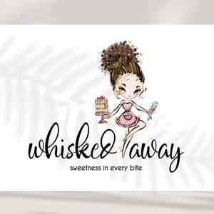 Baking Logo, Cute Girl Logo, Cake Logo, Premade Logo Design, Cafe Logo ...