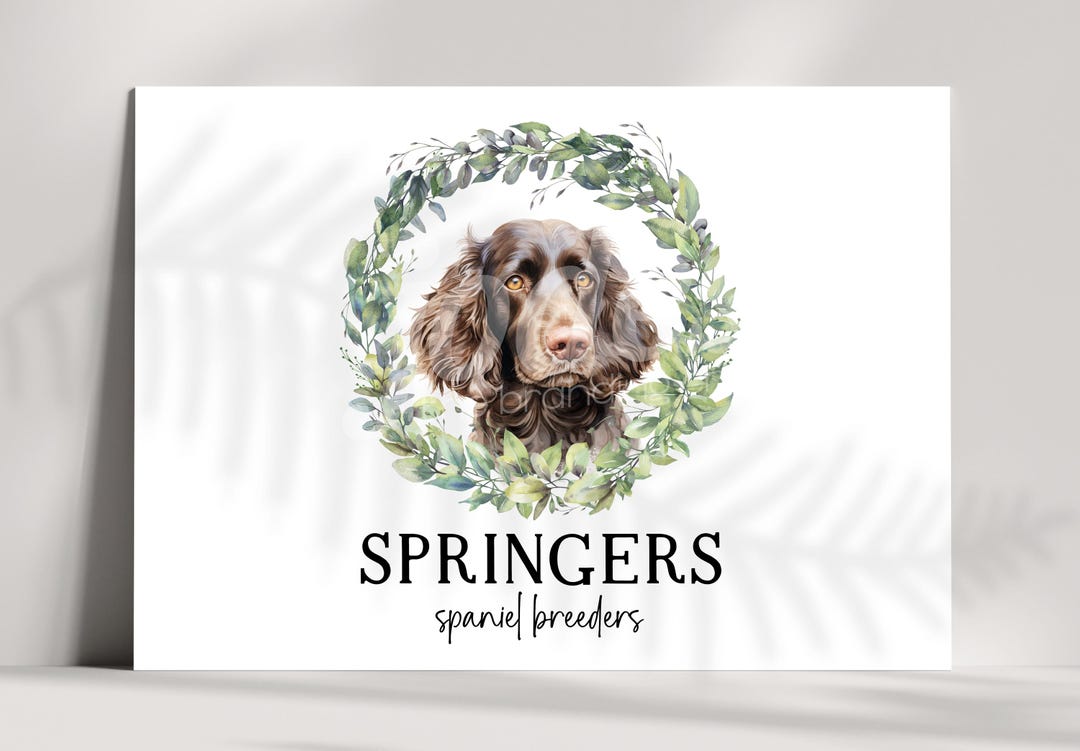 Spaniel Logo, Dog Logo, Pet Logo, Animal Logo, Canine Logo, Rustic Logo ...
