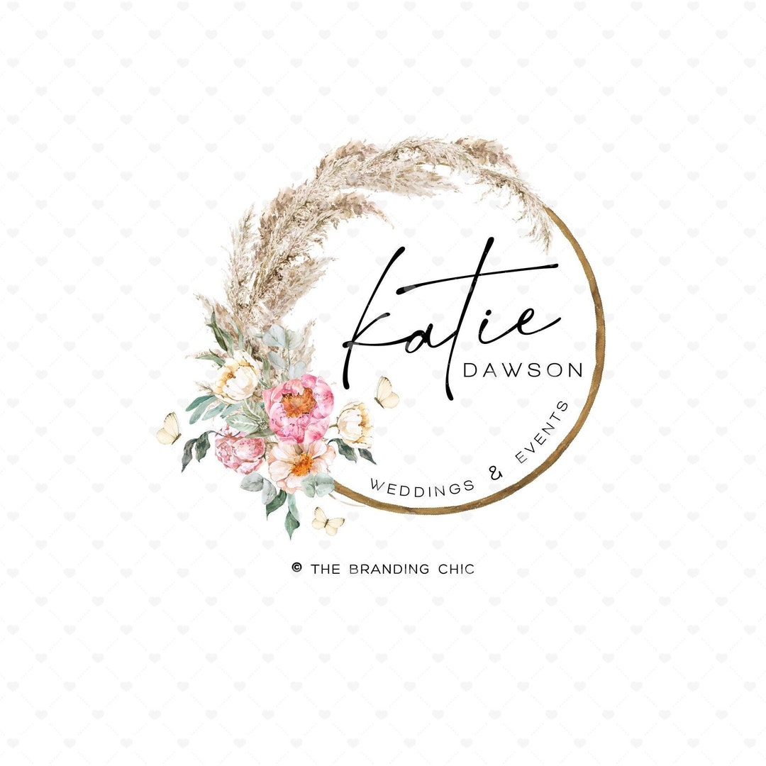 Floral Logo, Wedding Logo, Events Logo, Florist Logo, Photographer Logo, Premade Logo Design ...