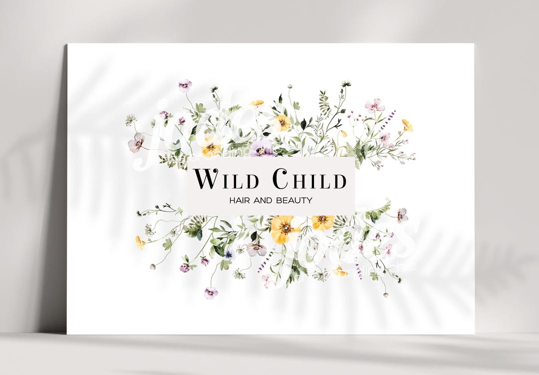 Wildflower Logo, Floral Logo, Beauty Logo, Boutique Logo, Photographer ...