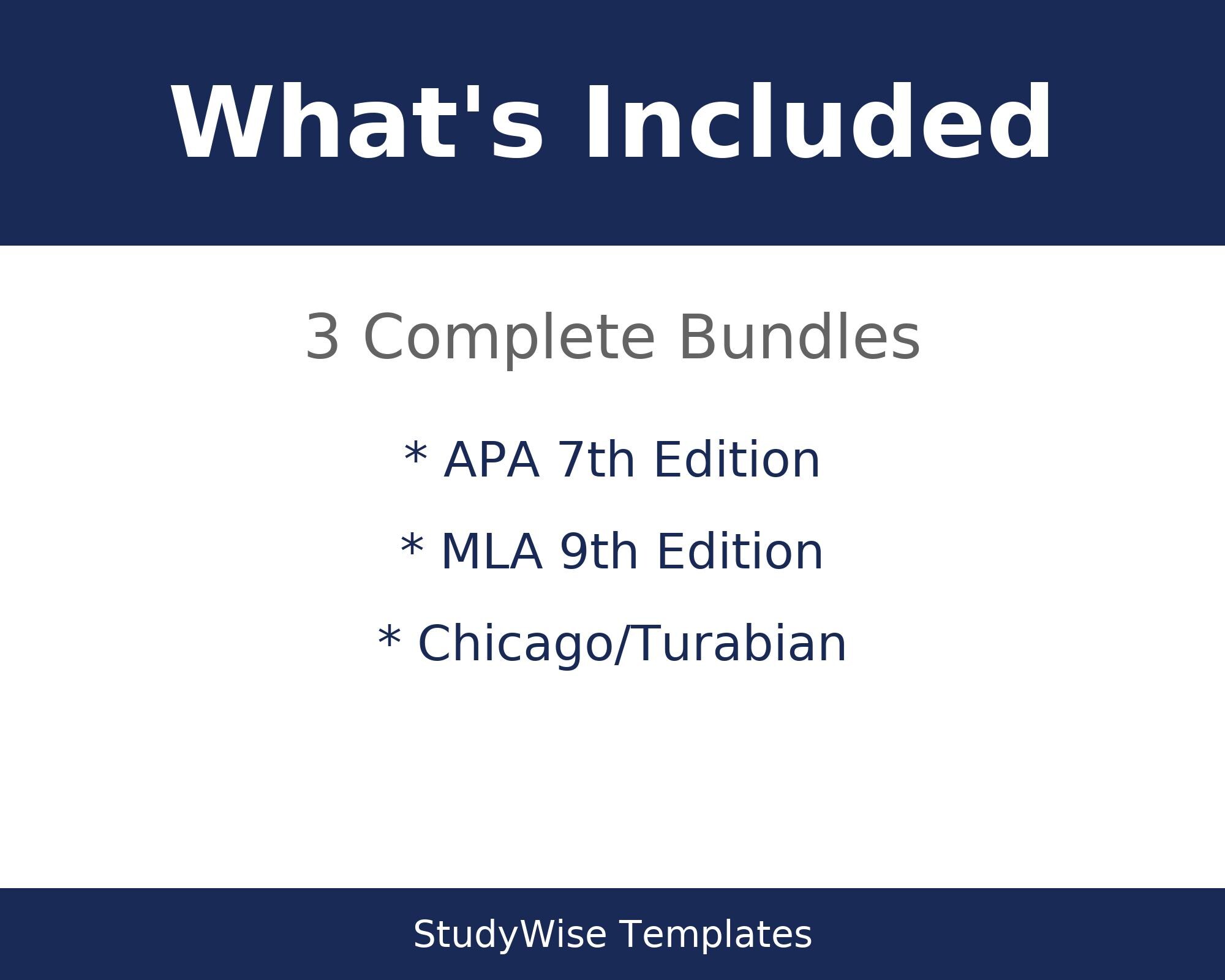 APA 7th Edition + MLA 9 + Chicago Template Bundle | College Essay ...
