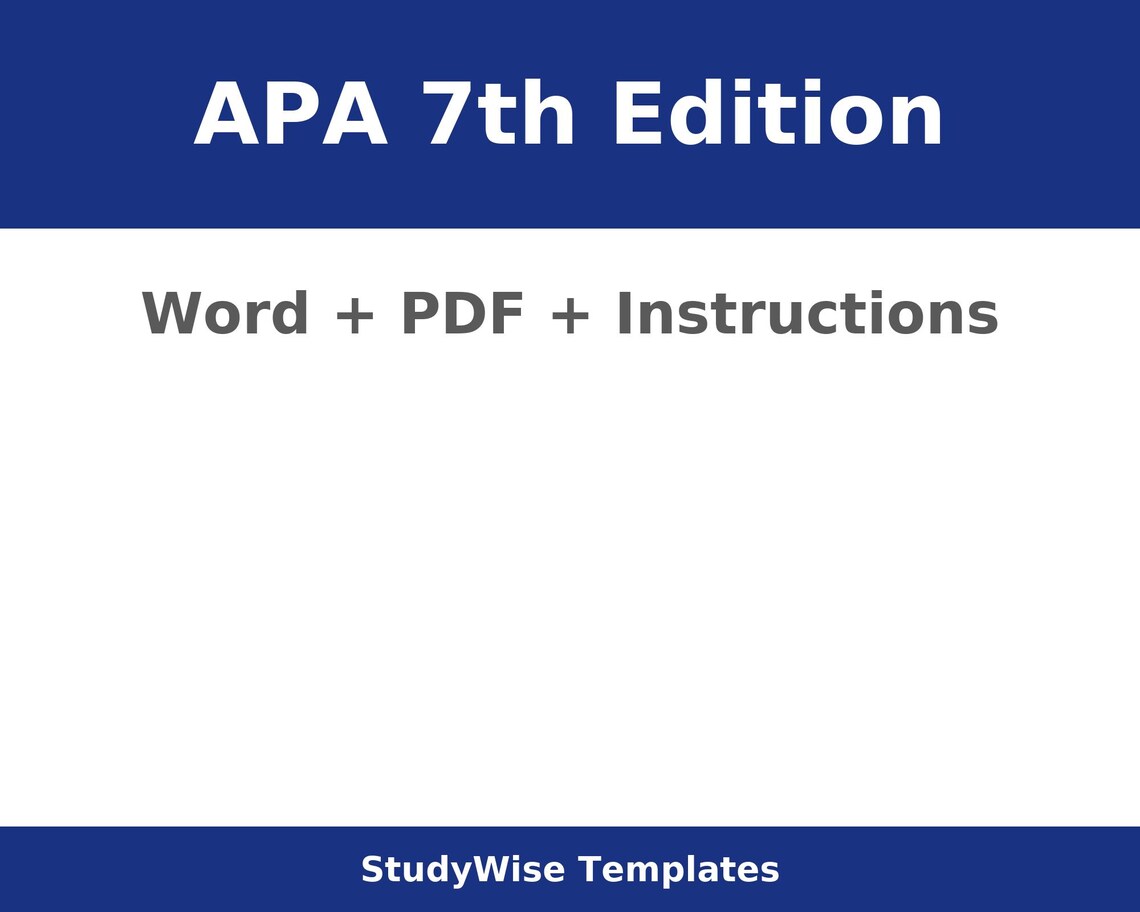 Editable APA 7th Edition Student Paper Template for Word | University ...