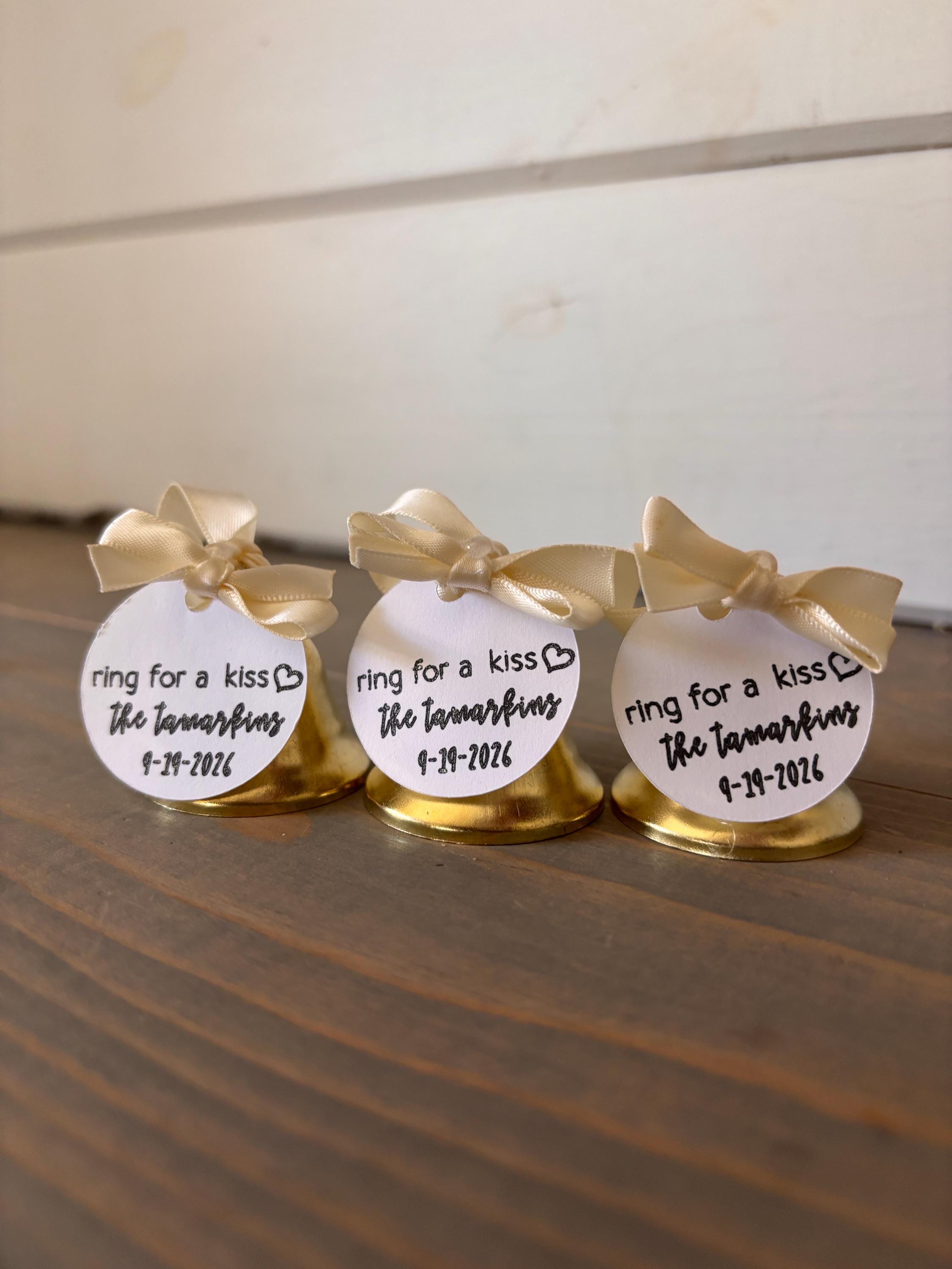 50 Gold Wedding Bells With Personalized Tags - Ring the Bell to Wish ...