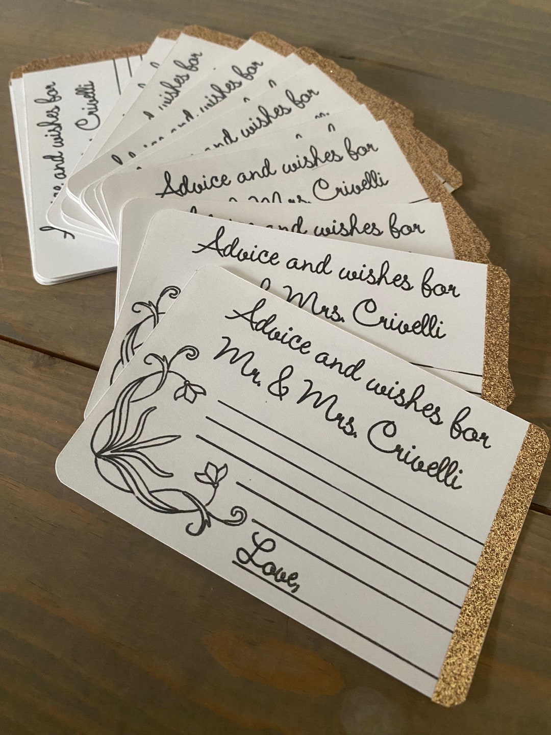 50 Personalized Wedding Advice and Wishes Card Place Setting Wedding ...