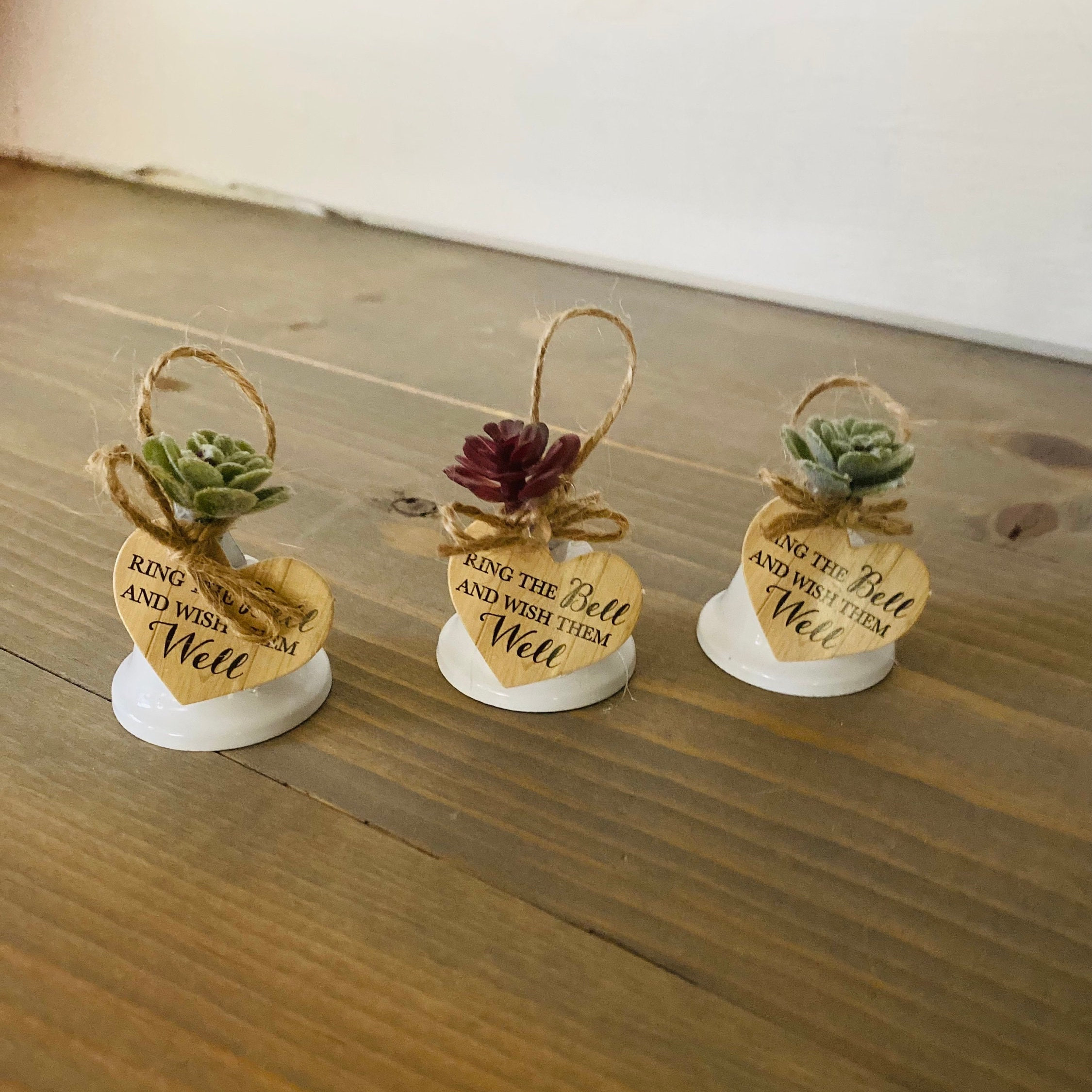 Set of 50 Ring the Bell and Wish Them Well Succulent Wedding Bell ...