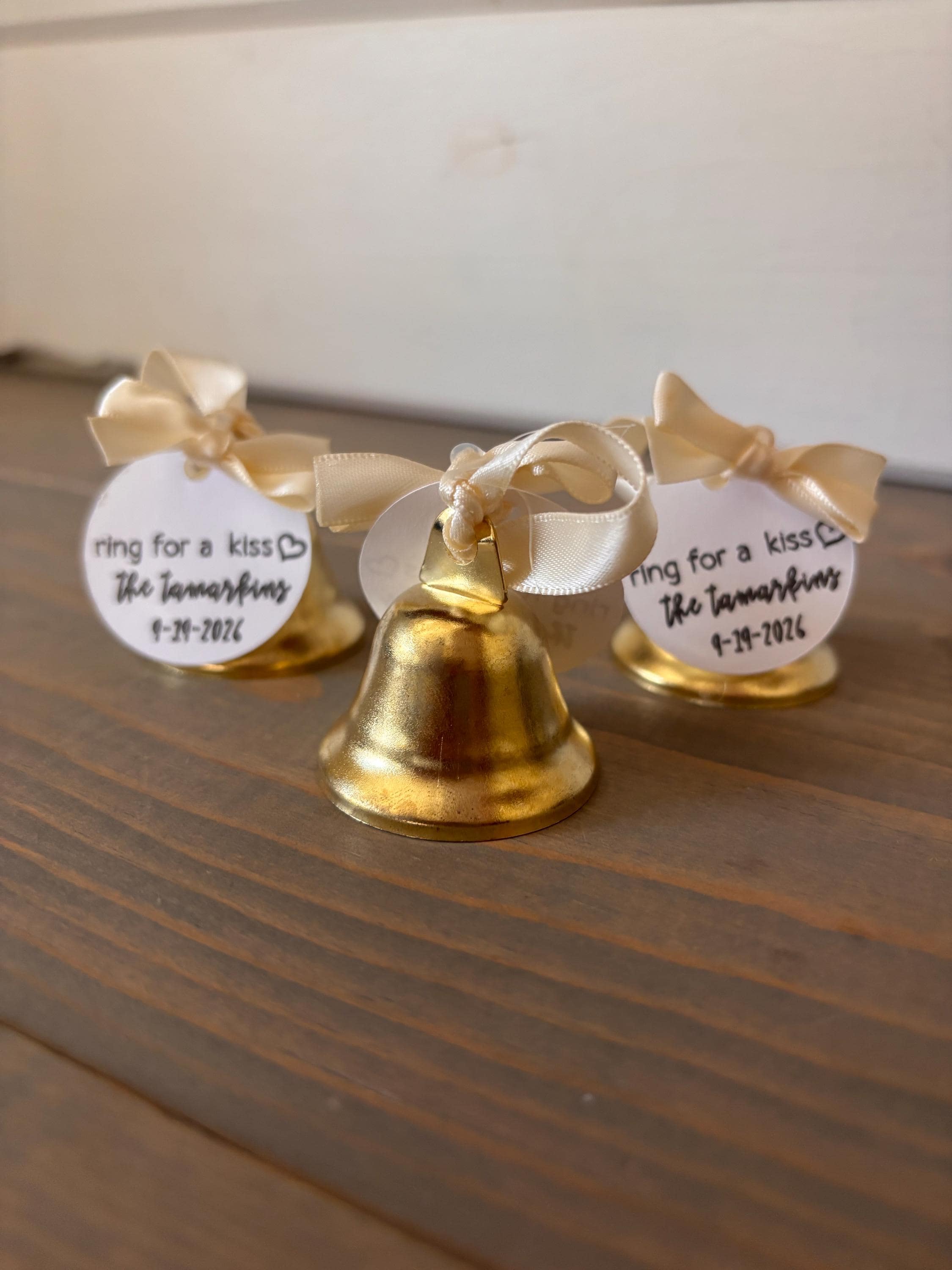 50 Gold Wedding Bells With Personalized Tags - Ring the Bell to Wish ...