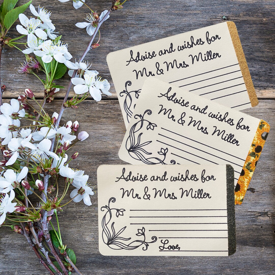 50 Personalized Wedding Advice and Wishes Card Place Setting - Etsy