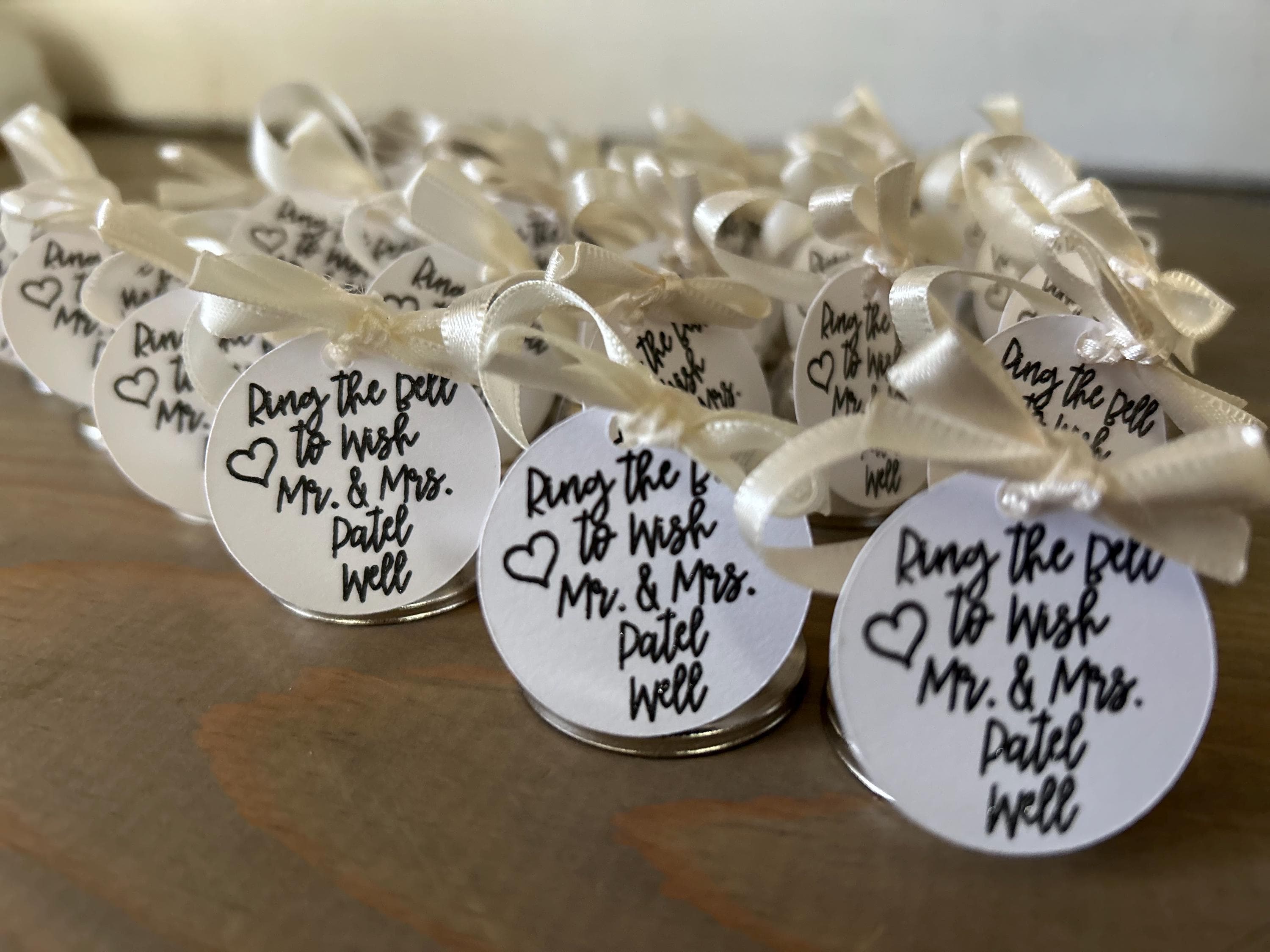 50 Gold Wedding Bells With Tagse - Ring the Bell to Wish Them Well ...