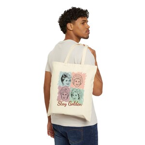 Golden Girls Stay Golden Tote | Canvas Book Bag | Golden Girls Fan Gift ...