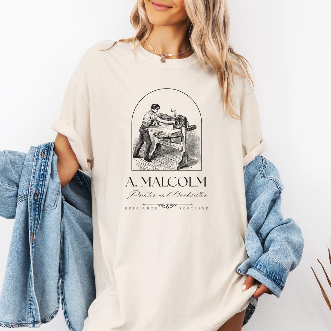 A. Malcolm Printer & Bookseller Shirt: Outlander, Edinburgh Scotland - Etsy