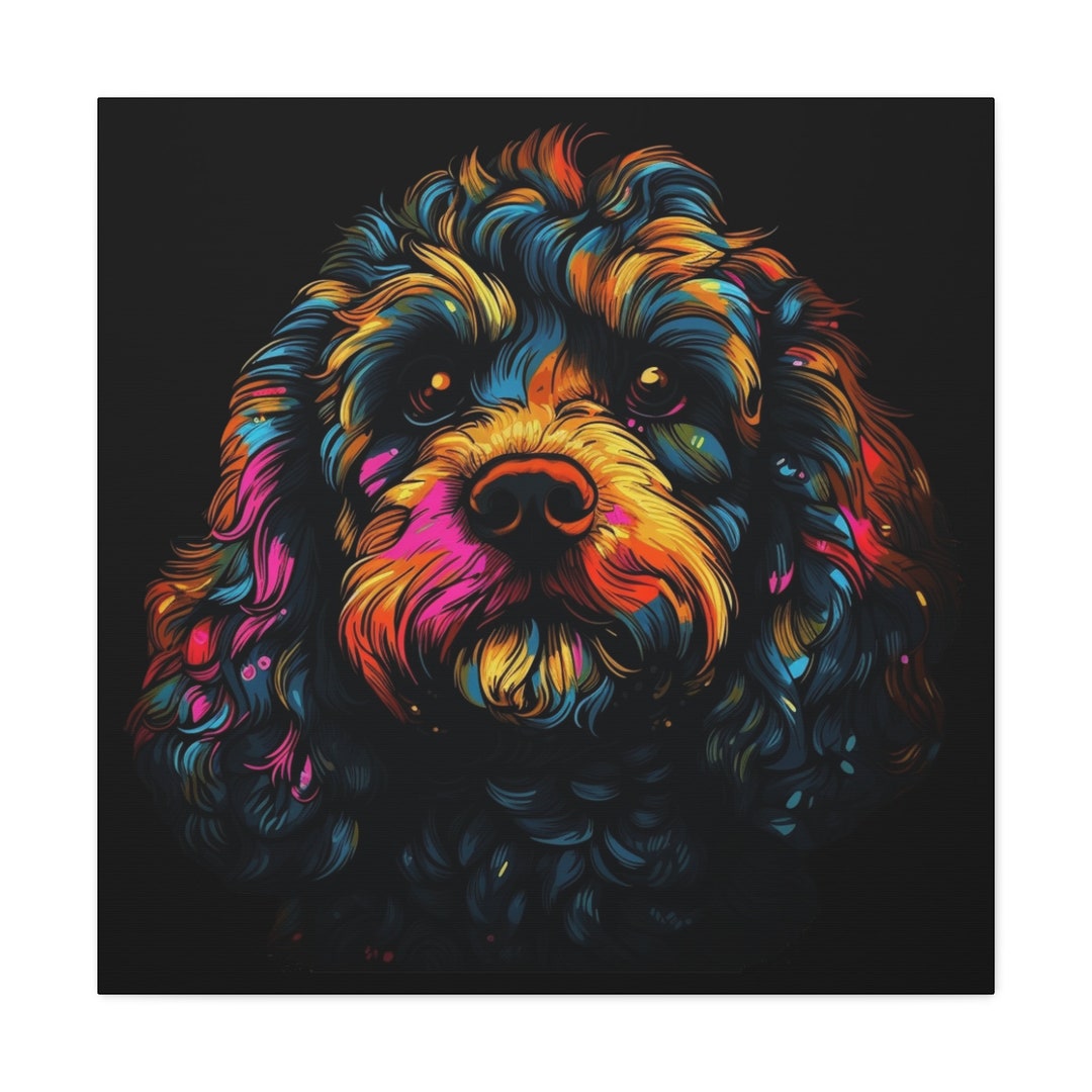 Cockapoo Dog Abstract Portrait 1, Wall Art, Wedding Gift, Christmas ...
